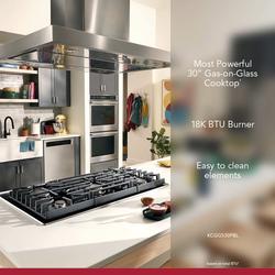 KitchenAid® 30" Black Gas-on-Glass Cooktop at Menards®