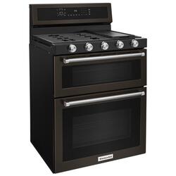 KitchenAid® 30" 6.0 cu.ft. Fingerprint Resistant Double-Oven Gas Range ...