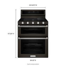 KitchenAid® 30" 6.0 cu.ft. Fingerprint Resistant Double-Oven Gas Range ...