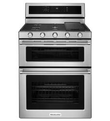 KitchenAid® 30" 6.0 cu.ft. Stainless Steel Double-Oven Gas Range with ...