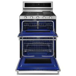 KitchenAid® 30" 6.0 cu.ft. Stainless Steel Double-Oven Gas Range with ...