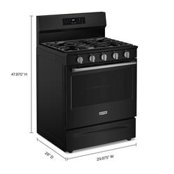Maytag® 30" 5.0 cu.ft. Black Gas Range with Convection and Air Fry at ...