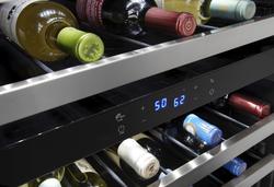 Whirlpool® 24" 46-Bottle Stainless Steel Dual Zone Wine Cellar at Menards®