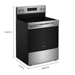 Whirlpool® 30" 5.3 cu. ft. Stainless Steel Electric Range with Air Fry ...
