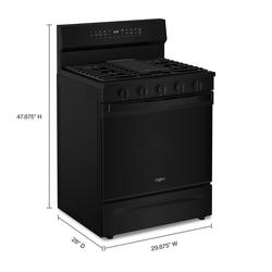 Whirlpool® 30" 5.0 cu. ft. Black Freestanding Gas Range with High Speed ...