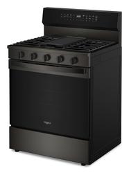 Whirlpool® 30" 5.0 cu. ft. Black StainlessFreestanding Gas Range with ...