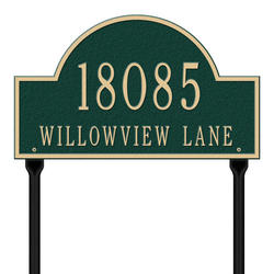 Whitehall™ Arch Marker Standard Green/Gold Personalized 2-Line Address ...