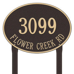 Whitehall™ Hawthorne Oval Estate Bronze/Gold Personalized 2-Line ...