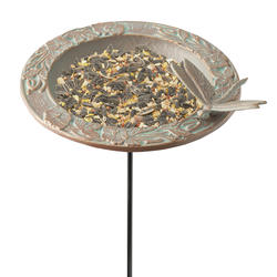 Whitehall™ Products Copper Verdigris Dragonfly Garden Bird Feeder at ...