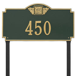 Whitehall™ Monogram Estate Green/Gold Personalized 1-Line Address Sign ...