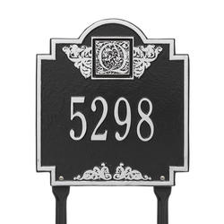 Whitehall™ Monogram Standard Black/Silver Personalized 1-Line Address ...