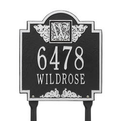 Whitehall™ Monogram Standard Black/Silver Personalized 2-Line Address ...