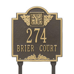 Whitehall™ Monogram Standard Bronze/Gold Personalized 2-Line Address ...