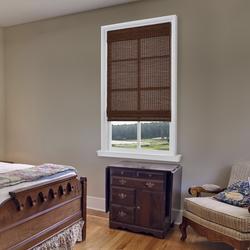 HOMEbasics® Cordless Pecan Light Filtering Bamboo Roman Shades - 23" W ...