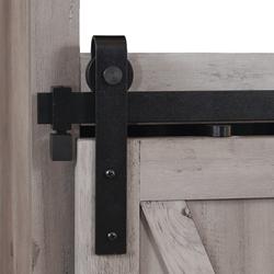 Forge® 48" Mini Strap Iron Black 1-Piece Rail Sliding Barn Door ...