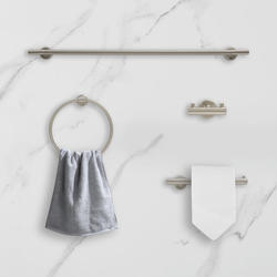 Tuscany® Cape 4-Piece Brushed Nickel Bathroom Hardware Set at Menards®