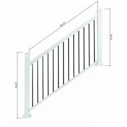 Williams 36" x 8' Piano Preassembled Powder Coated Aluminum Stair Panel ...