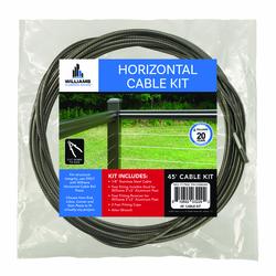 Williams Aluminum Railing 45' - 1/8" 1 x 19 T316 Cable Rail for 3 ...