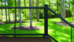 Williams Powder Coated Aluminum Black 8' Cable Level Rail Full Frame at ...