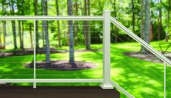 Williams Powder Coated Aluminum White 8' Cable Level Rail Full Frame at ...