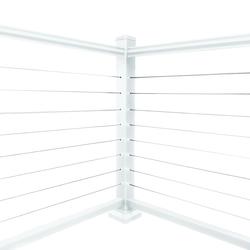 Williams Aluminum Railing 3" x 36" White Cable 90 Degree Corner Deck ...