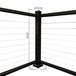 Williams Aluminum Railing 3" x 36" Bronze Cable 90 Degree Corner Deck ...