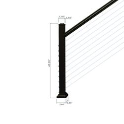 Williams Aluminum Railing 3" x 42" Bronze Cable Stair Bottom End Deck ...