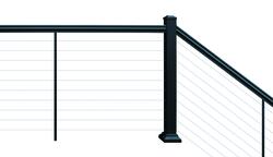 Williams Aluminum Railing 8' Black Cable Level Rail Top Rail at Menards®
