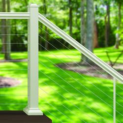 Williams Powder Coated Aluminum 6' White Cable Rail Stair Top Rail at ...