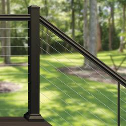Williams Powder Coated Aluminum 6' Bronze Cable Rail Stair Top Rail at ...