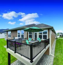 Williams 36" x 8' Black Preassembled Powder-Coated Aluminum Railing ...