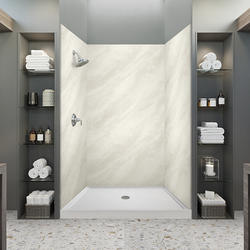 Wetwall™ 48"W x 48"D x 96"H White Sands Shower Surround (3-Piece) at ...