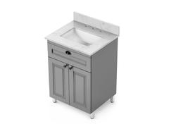 Winette® 25"W x 22"D Carrara White Engineered Stone Vanity Top with ...