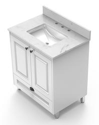 Winette® 31"W x 22"D Carrara White Engineered Stone Vanity Top with ...