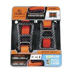 SmartStraps® Carbon-X® 10' x 1-1/4" Orange Ratchet Straps - 2 Pack at ...