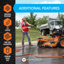 HydroTech® Pro Series 3/4" Diameter x 75' Expandable Burst-Proof Hose ...