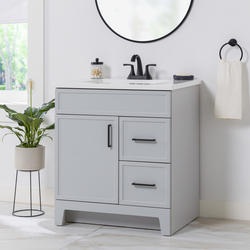 St. Paul® Roslin 30"W x 21-3/4"D Pearl Gray Bathroom Vanity Cabinet at ...