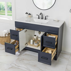 St. Paul® Roslin 48"W x 21-3/4"D Deep Blue Bathroom Vanity Cabinet at ...