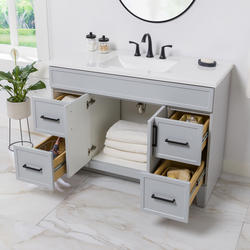 St. Paul® Roslin 48"W x 21-3/4"D Pearl Gray Bathroom Vanity Cabinet at ...