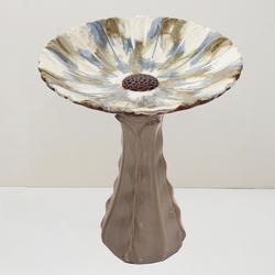 Enchanted Garden® 22" Cream Aster Ceramic Bird Bath at Menards®