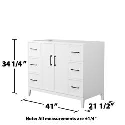 Wyndham Collection® Elan 41"W x 21-1/2"D White Bathroom Vanity Cabinet ...