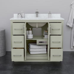Wyndham Collection® Icon 42"W x 22"D Light Green Vanity and White ...