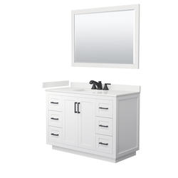 Wyndham Collection® Miranda 48"W x 22"D White Vanity and White Quartz ...
