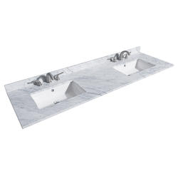 Wyndham Collection® Deborah 72"W x 22"D White Vanity and White Carrara ...