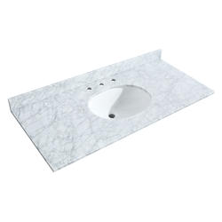 Wyndham Collection® Avery 48"W x 22"D White Vanity and White Carrara ...