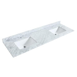 Wyndham Collection® Avery 72"W x 22"D White Vanity and White Carrara ...