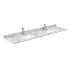 Wyndham Collection® Miranda 84"W x 22"D Green Vanity and White Carrara ...