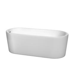 Wyndham Collection® Ursula 67"W x 27-1/2"D x 23"H White/Polished Chrome ...