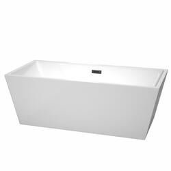 Wyndham Collection® Sara 67"W x 31-1/2"D x 23-1/2"H White/Matte Black ...