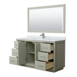 Wyndham Collection® Icon 60"W x 22"D Light Green Vanity and White ...